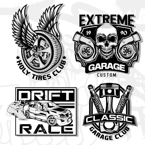 Racing car logo badge 2 Royalty Free Vector Image