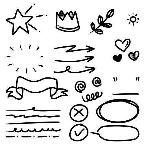 Hand drawn in outline style Royalty Free Vector Image