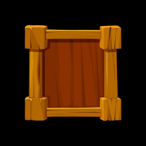 Game ui kit template wooden menu Royalty Free Vector Image