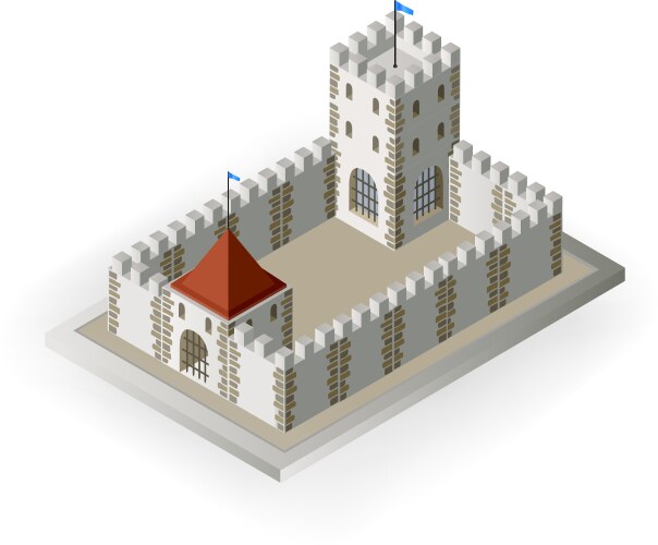 Cartoon medieval window of castle glass Royalty Free Vector