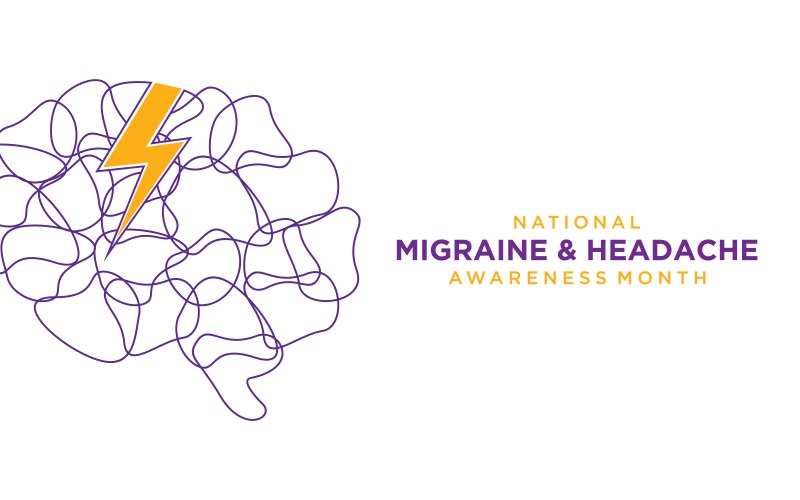 National migraine headache awareness month Vector Image