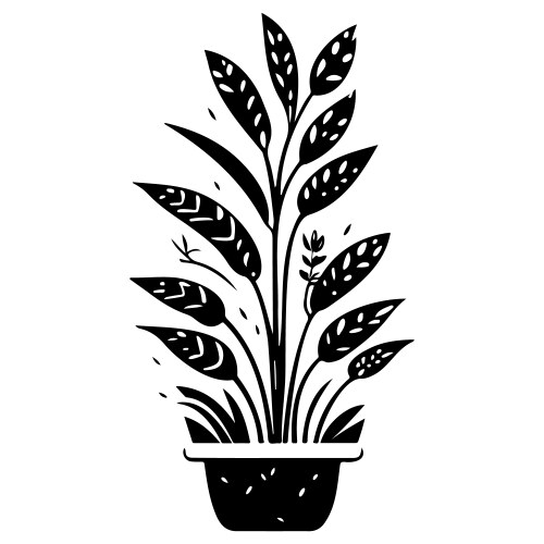 Plant pot sketch hand draw Royalty Free Vector Image