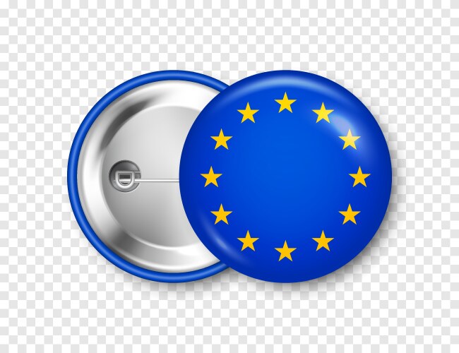 Silver medal made in european union eu with flag Vector Image