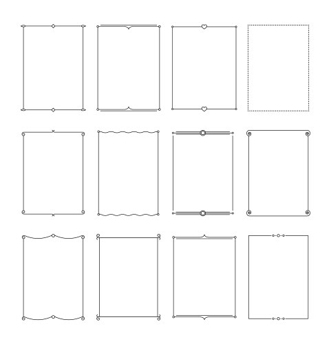 Decorative rectangle frames and borders set Vector Image