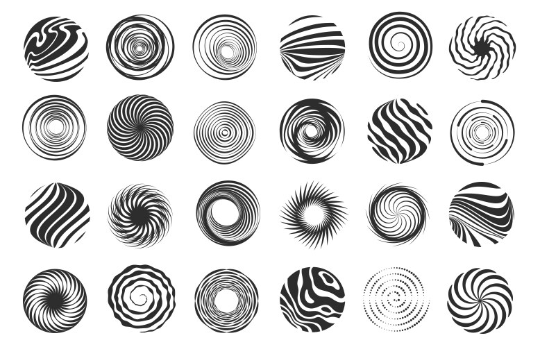 Swirl silhouette spiral swirling spin swirls Vector Image