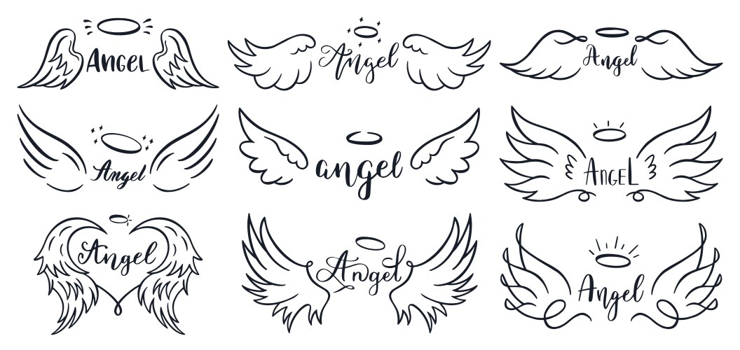 Doodle Angel Vector Images (over 7,800)