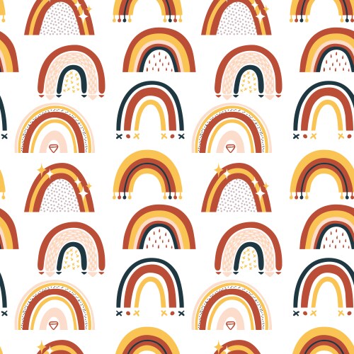 Seamless rainbow pattern on white background Vector Image