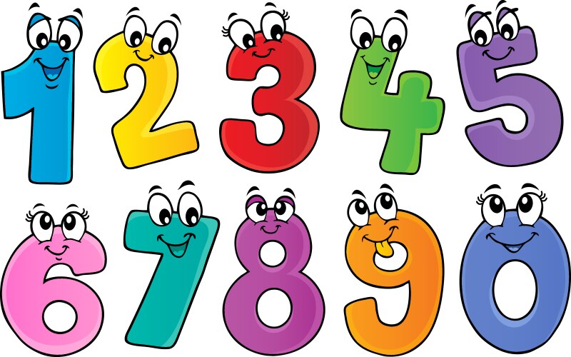 Hands up crazy numbers Royalty Free Vector Image