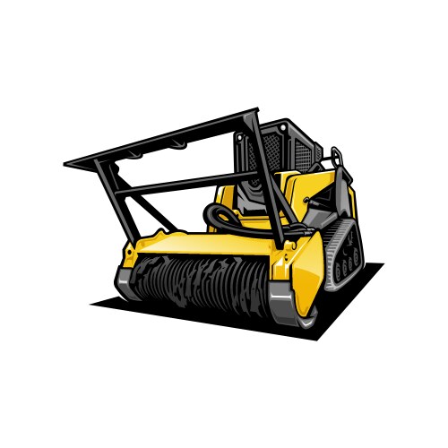 Forestry mulching machine isolated logo Royalty Free Vector