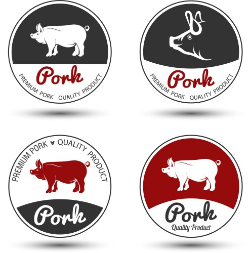 Pork label Royalty Free Vector Image - VectorStock
