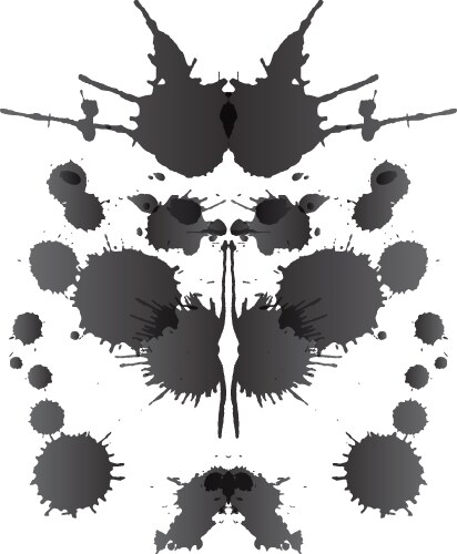 Colored rorschach test card Royalty Free Vector Image