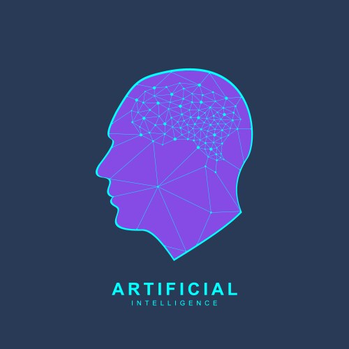 Artificial intelligence and machine learning logo Vector Image