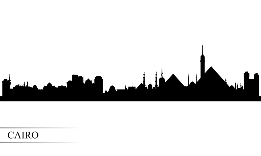Cairo city skyline silhouette background Vector Image