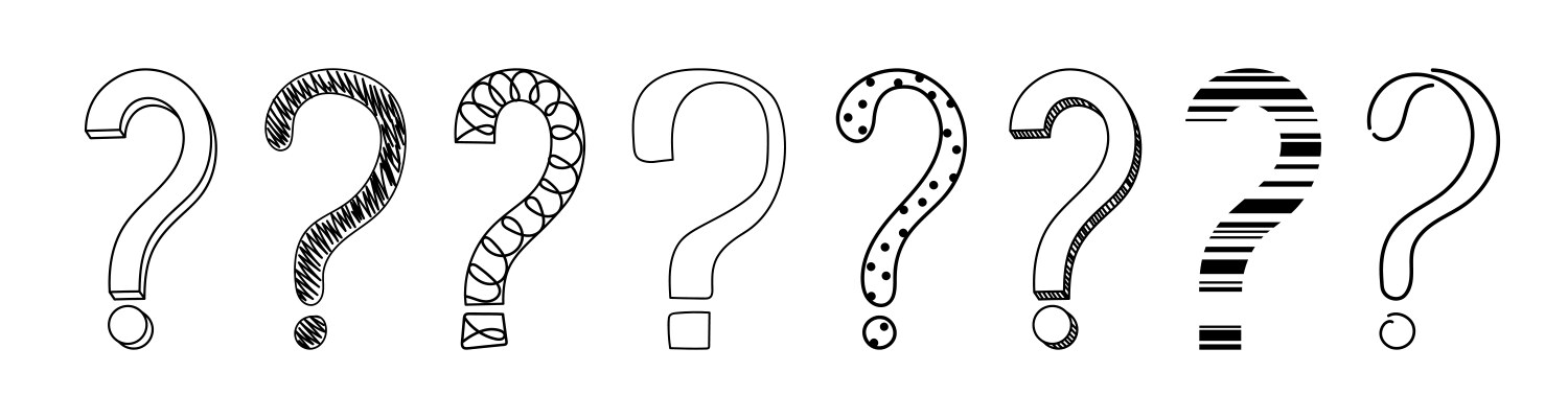 Doodle question mark hand drawn sketch Royalty Free Vector