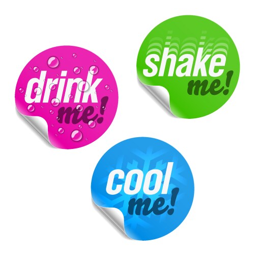 Water labels and stickers Royalty Free Vector Image