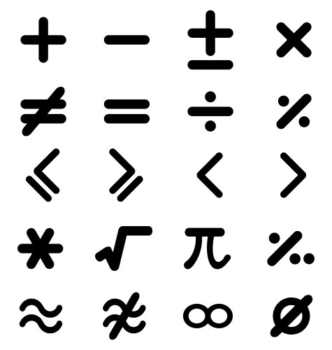 Math icon set Royalty Free Vector Image - VectorStock