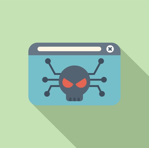 Malware laptop icon simple virus error Royalty Free Vector