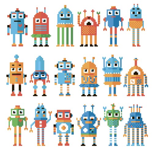 Pixel monster set Royalty Free Vector Image - VectorStock