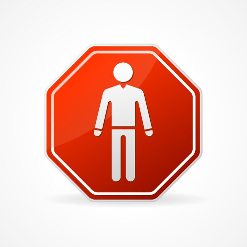 No sign red isolated on white Royalty Free Vector Image