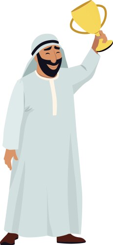 Cartoon saudi arab man giving a thumb up Vector Image