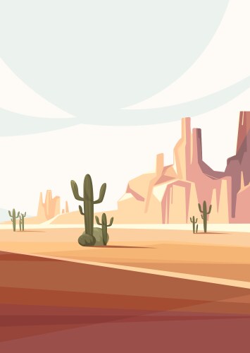 Wild west poster with arizona desert landscape Vector Image