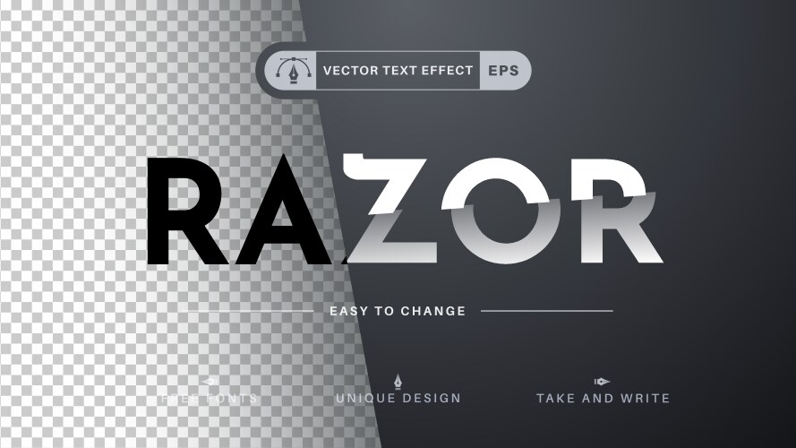 30 sticker text effects Royalty Free Vector Image