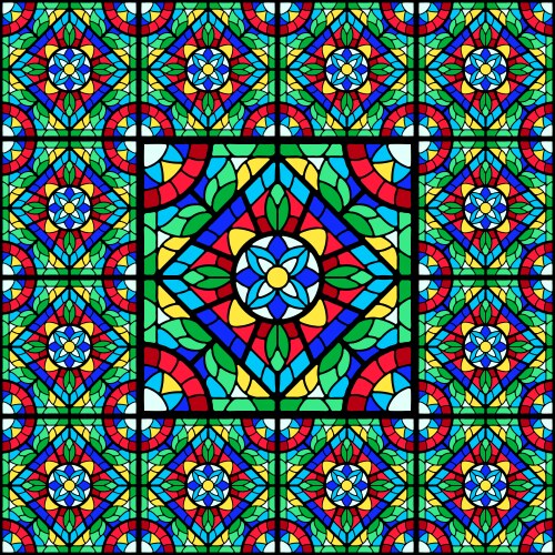 Stained glass pattern Royalty Free Vector Image