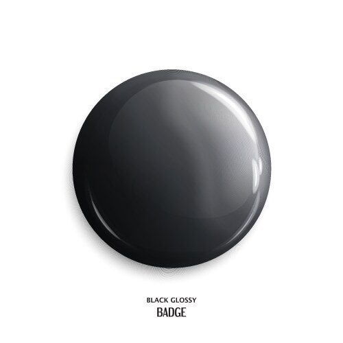 Black round glass button 3d icon with metal frame Vector Image