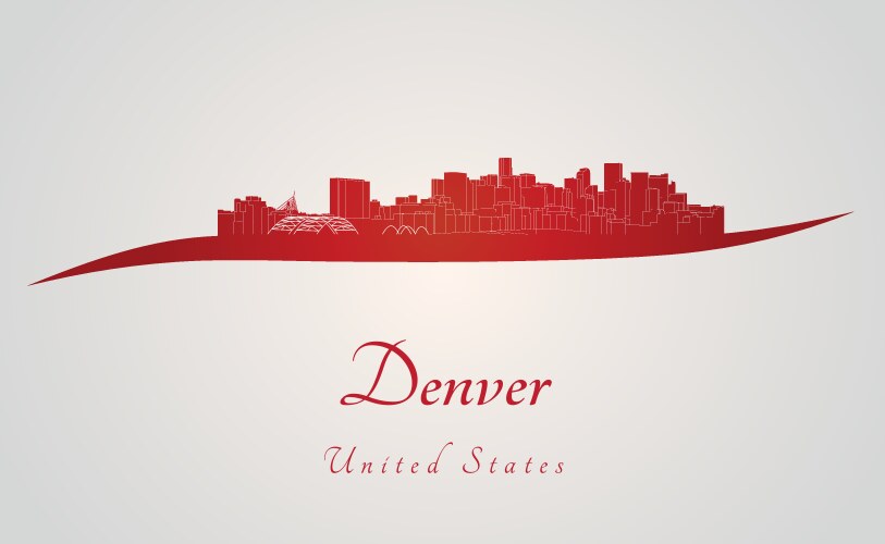 Denver skyline engraved hand drawn sketch Vector Image