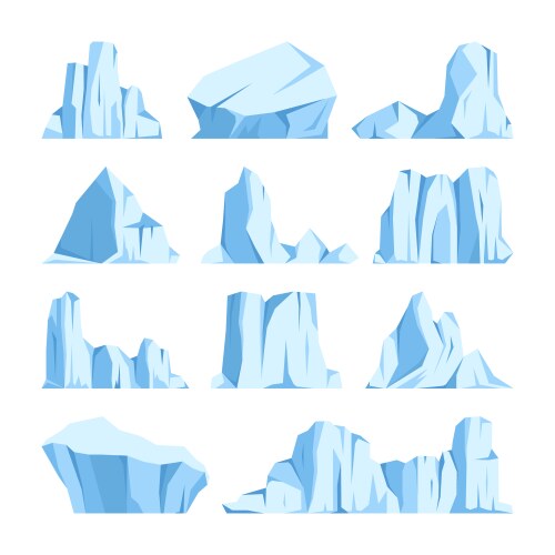 Floating ice cartoon frozen glacier and arctic Vector Image