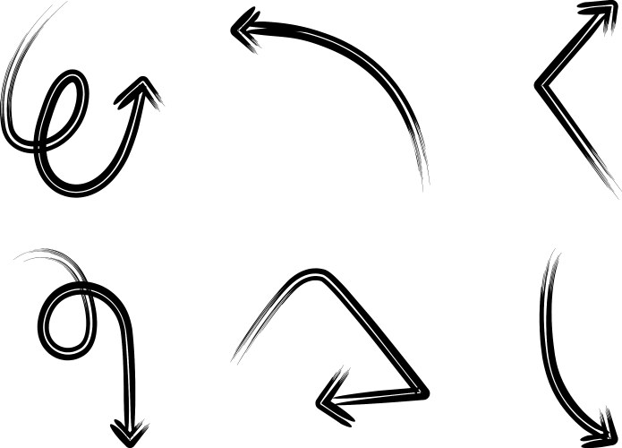 Double arrow direction shape curved line Vector Image