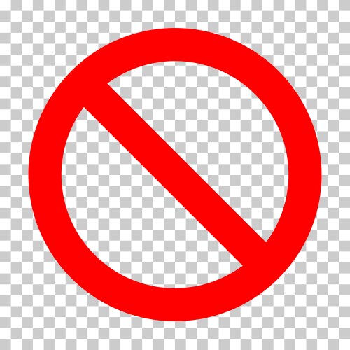 No sign isolated on transparent background Vector Image