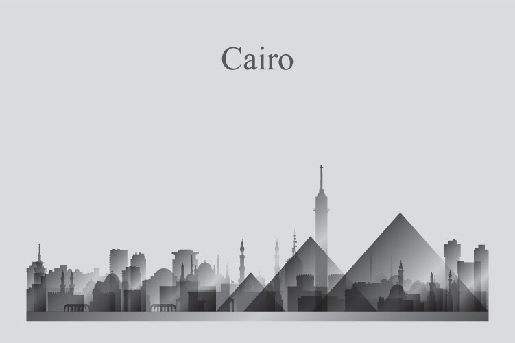 Cairo city skyline silhouette background Vector Image