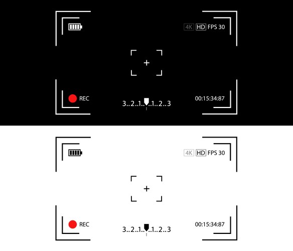 Camera viewfinder user interface Royalty Free Vector Image