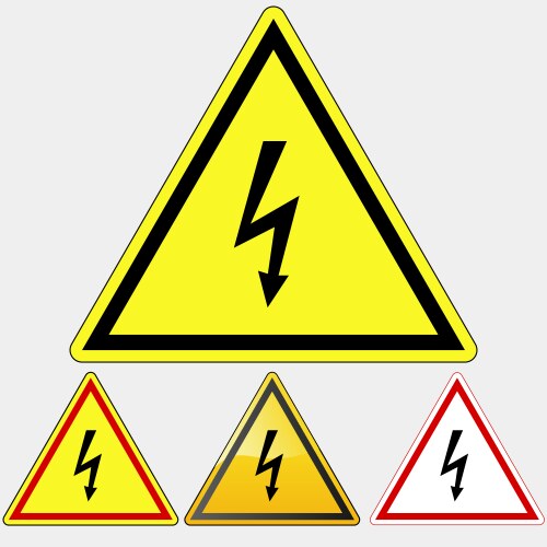 Danger sign yellow and black Royalty Free Vector Image