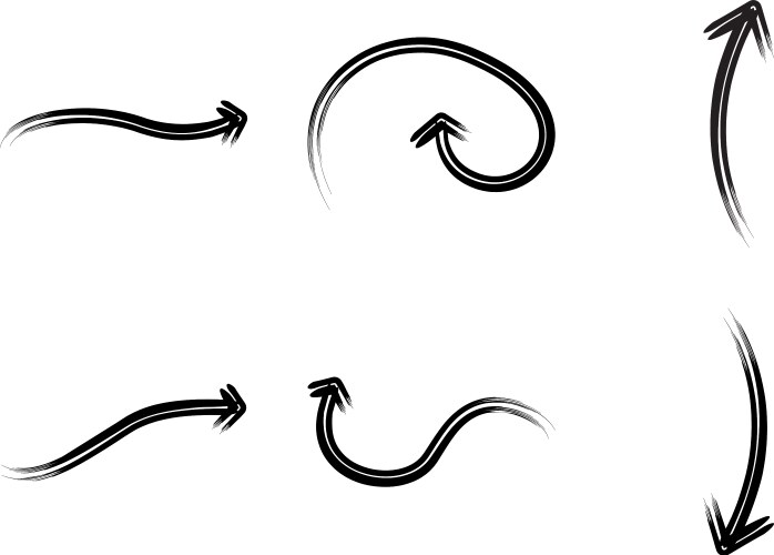 Double arrow direction shape curved line Vector Image