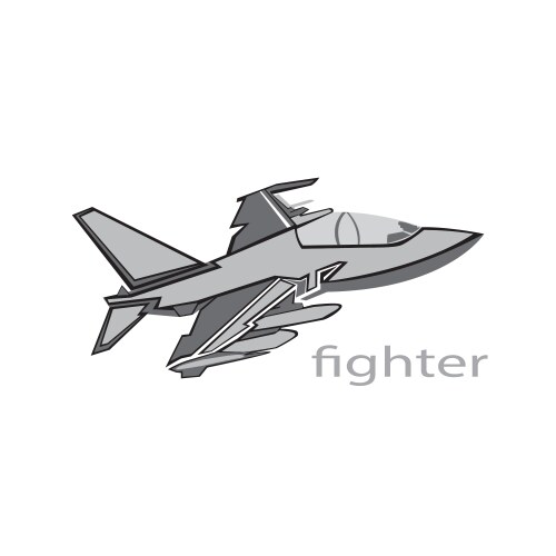 Fighter plane icon logo design Royalty Free Vector Image