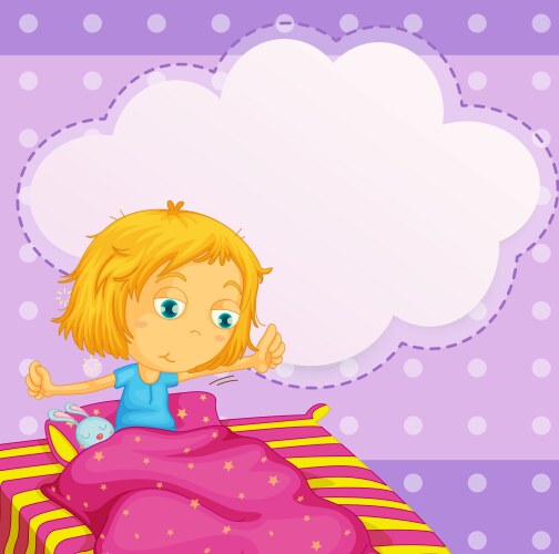 Girl in bed Royalty Free Vector Image - VectorStock