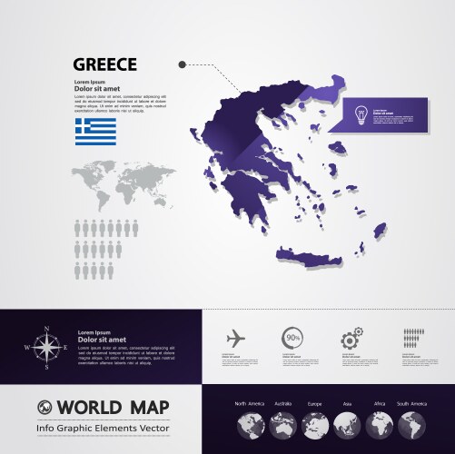 Map of greece Royalty Free Vector Image - VectorStock