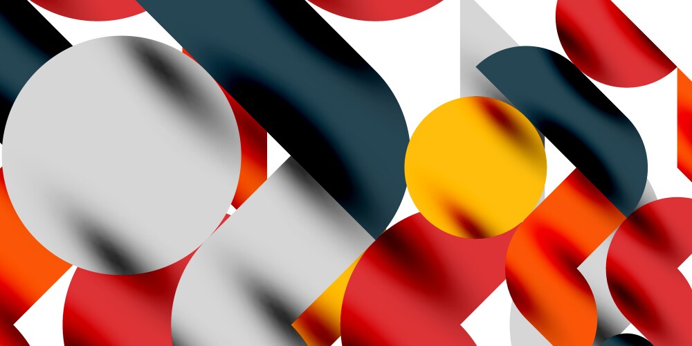 Tech minimal circular shapes geometric art Vector Image