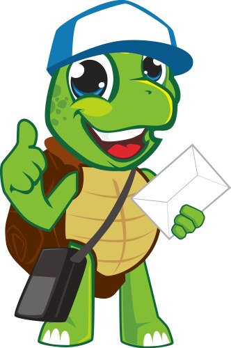 Cartoon cute turtle isolated on white Royalty Free Vector