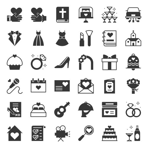 Icons preparation for the wedding Royalty Free Vector Image