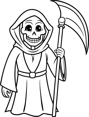 A grim reaper with gentle smile and cute 2 Vector Image