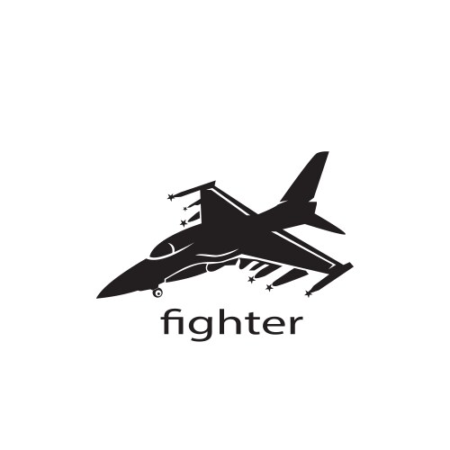 Fighter plane icon logo design Royalty Free Vector Image