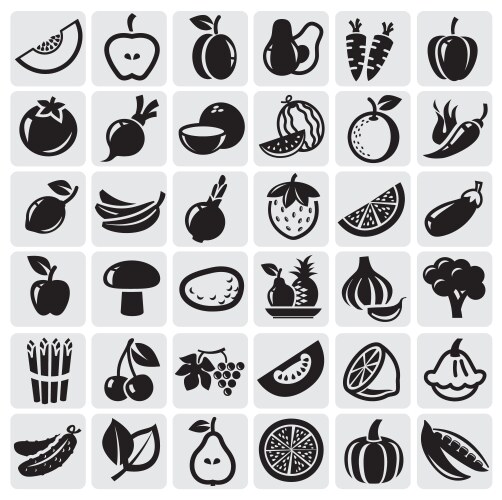Black vegetables Royalty Free Vector Image - VectorStock