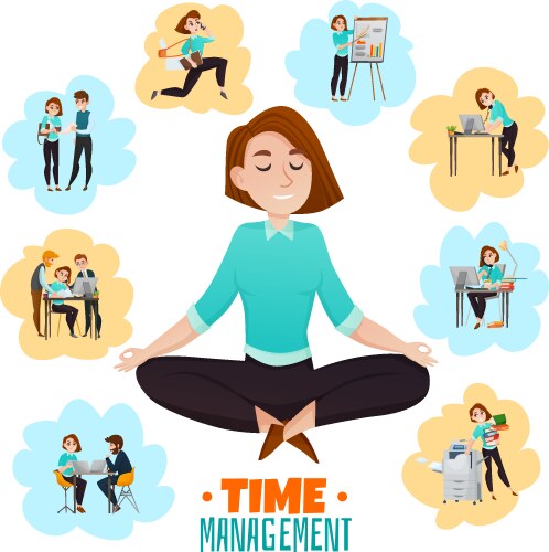 Multitasking woman Royalty Free Vector Image - VectorStock