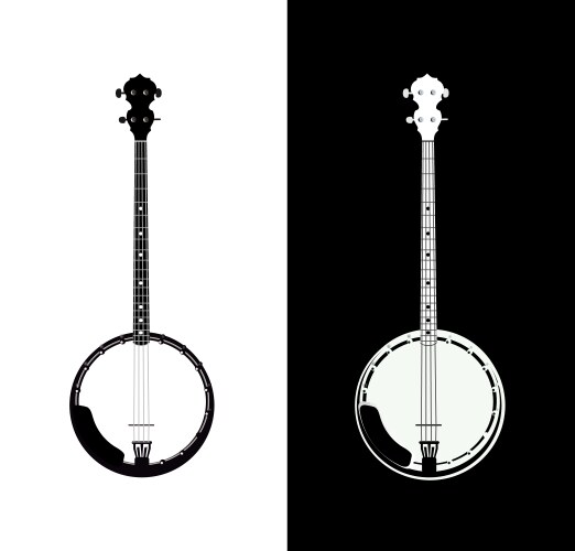 A beautiful brown banjo on white background Vector Image