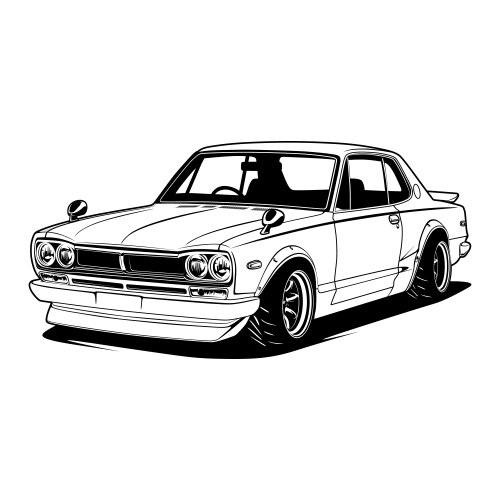 Monaro cv8 vz black and white Royalty Free Vector Image
