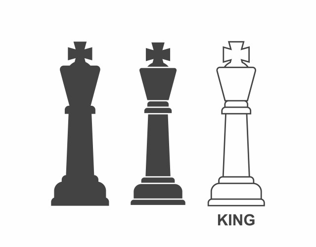 Chess king line art Royalty Free Vector Image - VectorStock