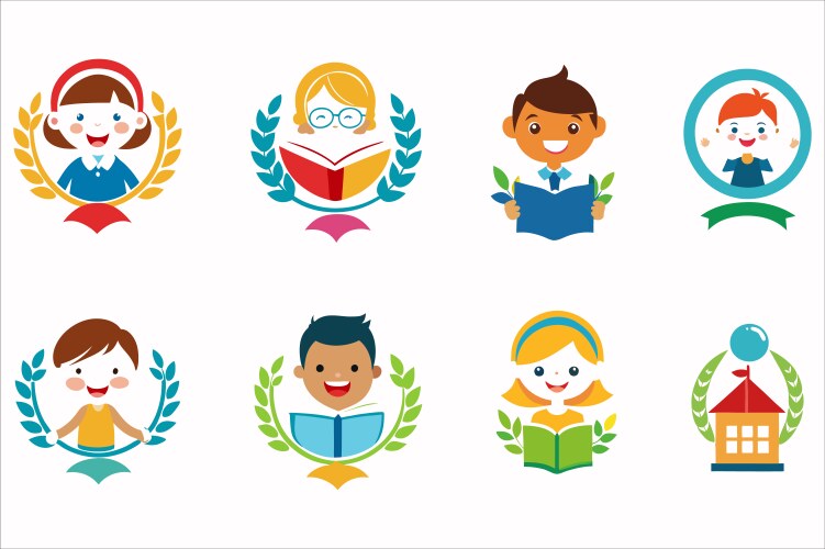 Child learning logo Royalty Free Vector Image - VectorStock